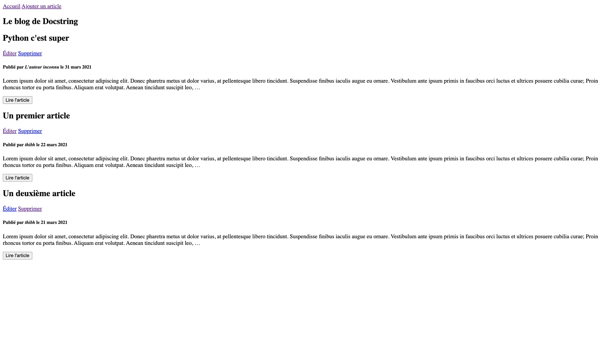 Créer un blog avec Django