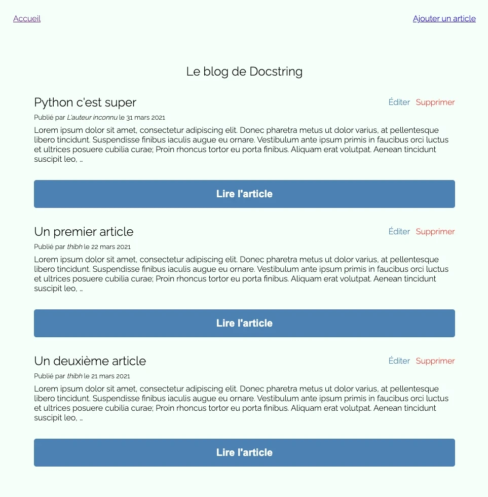 Créer un blog avec Django